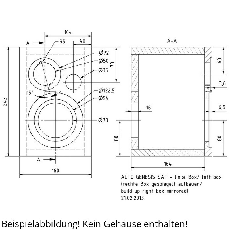 Visaton ALTO GENESIS SAT Lautsprecherbausatz 107,10 € Normalpreis 1...